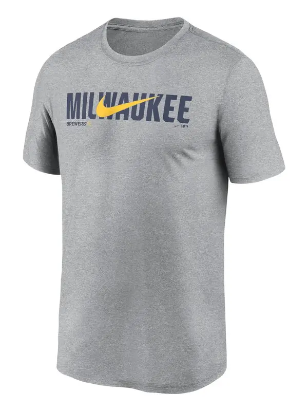 Nike Milwaukee Brewers Swoosh Legend Dri-fit Mlb T-shirt - Grey