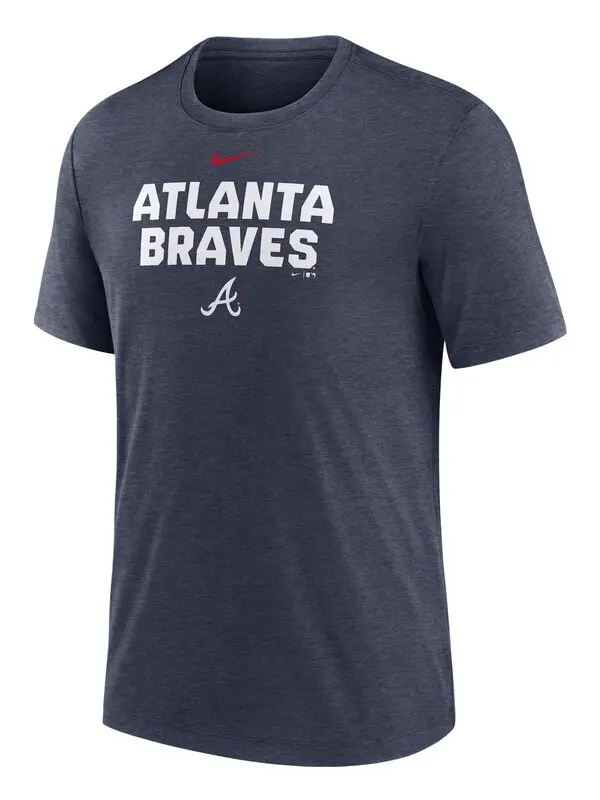 Nike Atlanta Braves Stacked Mlb T-shirt - Blue