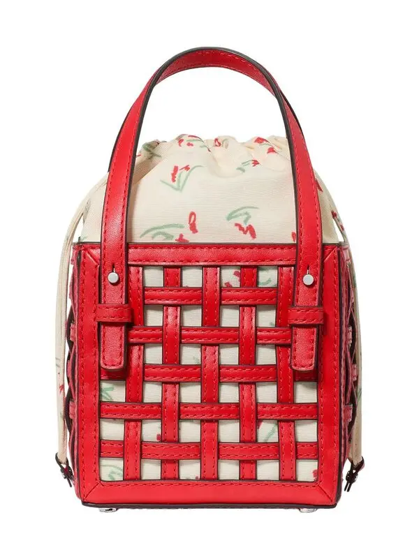 Kate Spade New York Woven Leather Bucket Bag - Heirloom Tomato