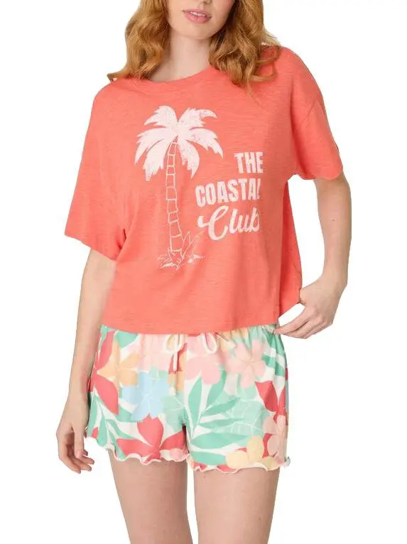 PJ Salvage Short Sleeve Graphic T-shirt - Hot Coral