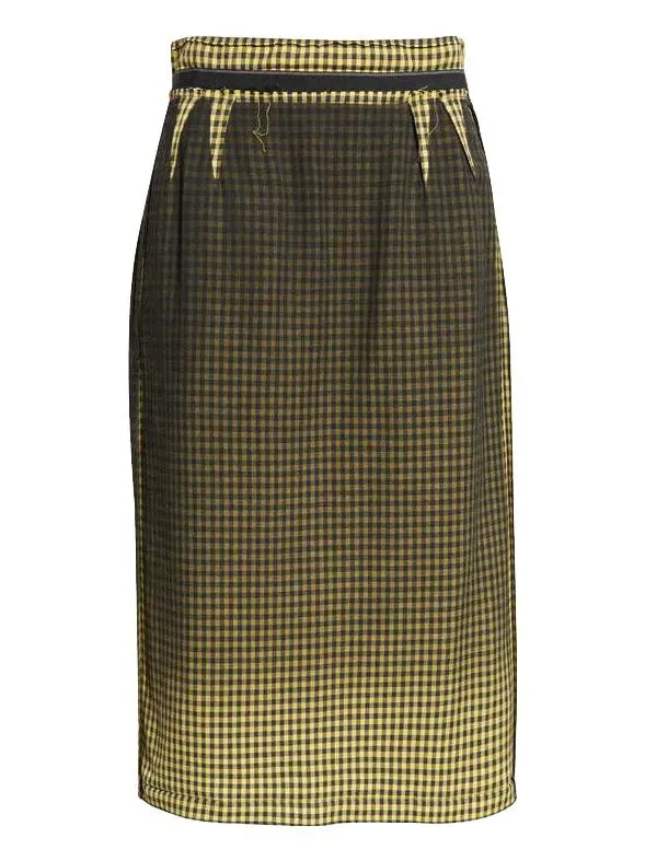 MAISON MARGIELA Deconstructed Plaid Skirt - Yellow/black