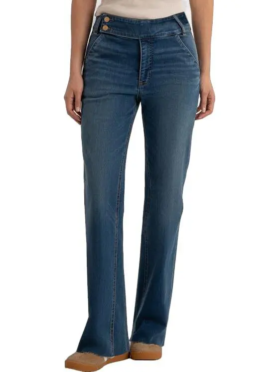 Kut From The Kloth Kelly High Waist Flare Jeans With Raw Hem - Honest