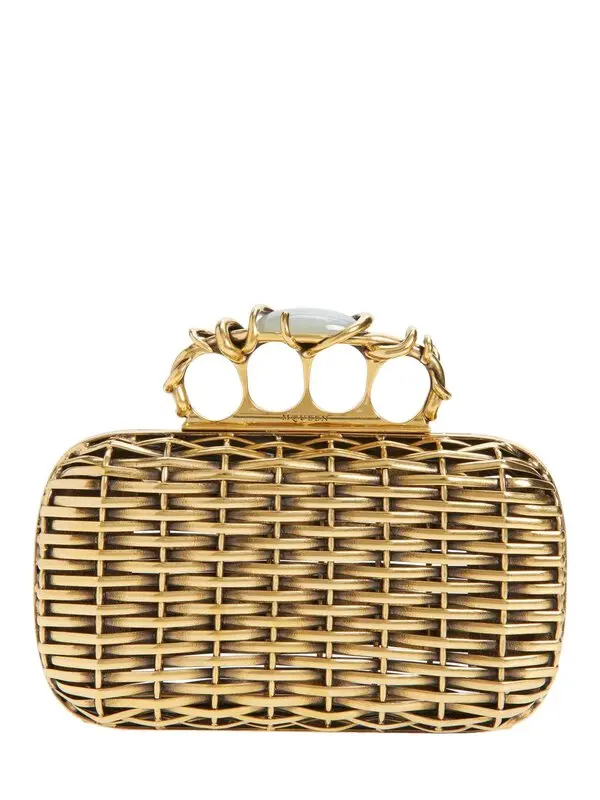 Alexander McQueen Wire Thorn Knuckle Clutch - Gold/gold