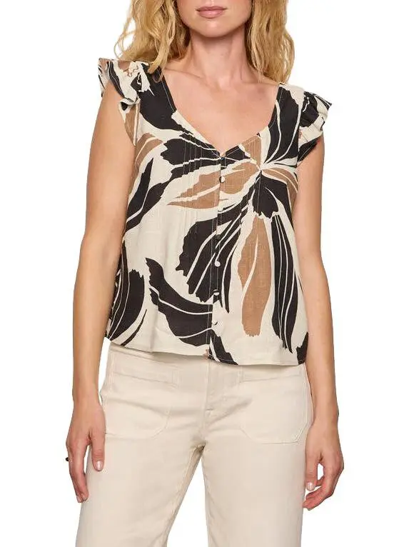Sanctuary Within Time Button-up Shirt With Ruffles - Lotus Ivory