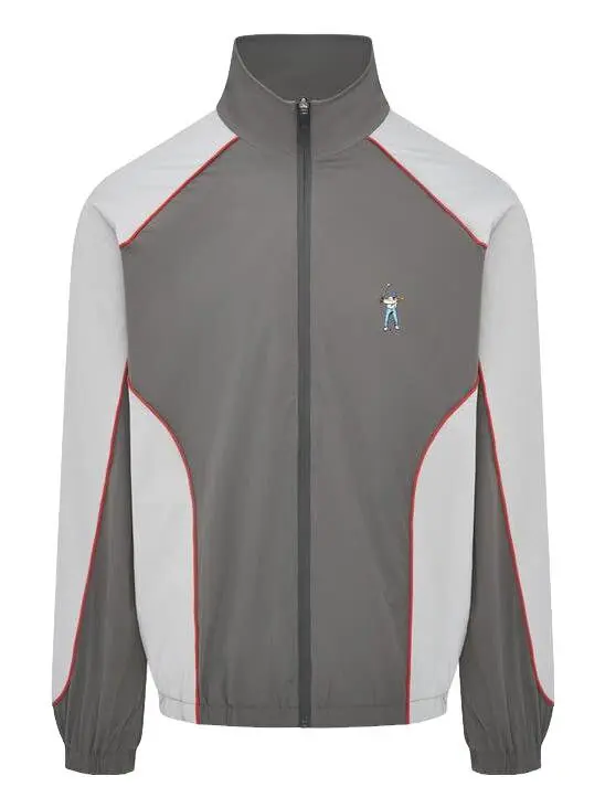 EASTSIDE GOLF Colorblock Zip-up Jacket - Charcoal Grey/opal Grey