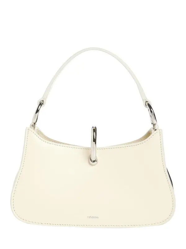 Rabanne Micro Ring Leather Top Handle Bag - Ivory/silver