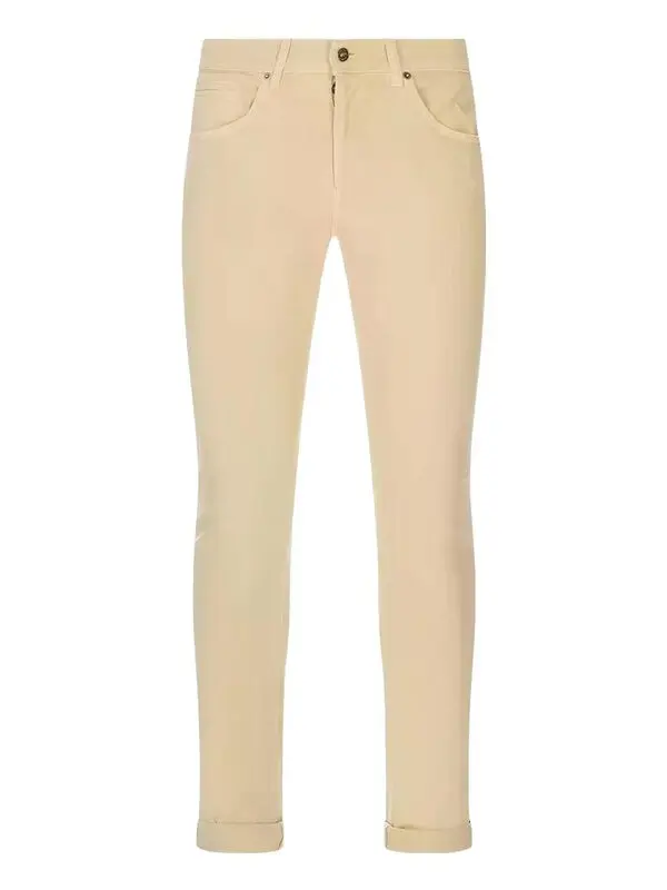 DONDUP Logo Plaque Trousers - Neutrals
