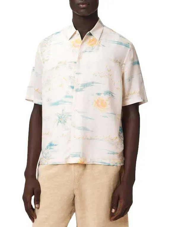 ALLSAINTS Breezer Floral Short Sleeve Button-up Shirt - Candy Yellow