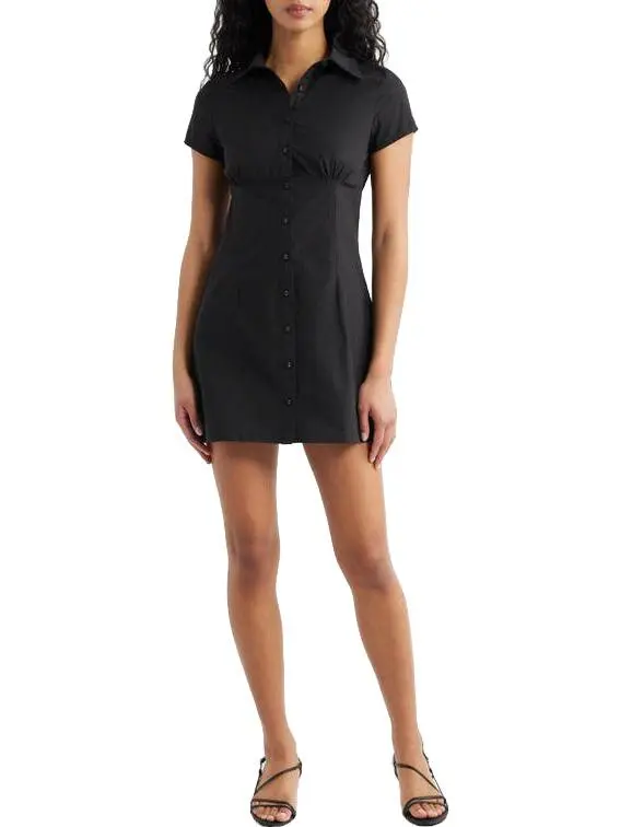 Princess Polly Motley Mini Shirtdress - Black