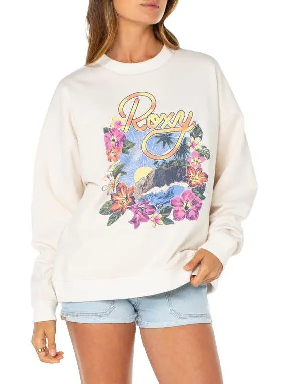 Roxy Graphic Fleece Sweatshirt - Dew