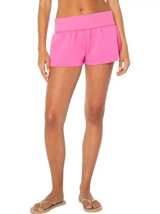 Roxy Foldover Waist Shorts - Shocking Pink