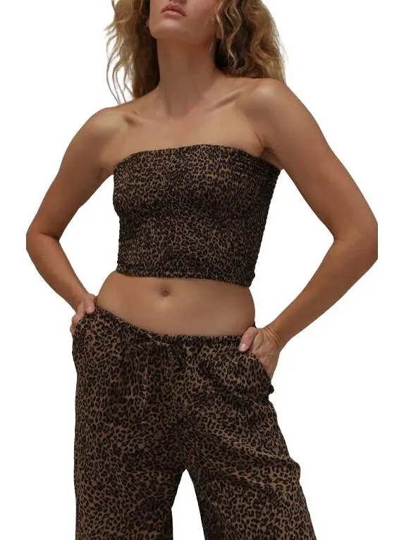 STONE FOX SWIM Strapless Shirred Tube Top - Selva