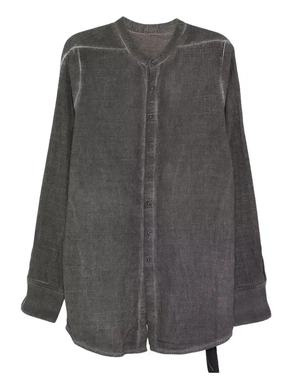 ISAAC SELLAM EXPERIENCE Collarless Textured-finish Shirt - Grey