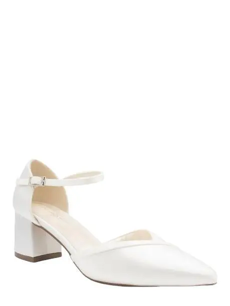 TOUCH UPS Charla Ankle Strap Pointed Toe Pumps - Ivory