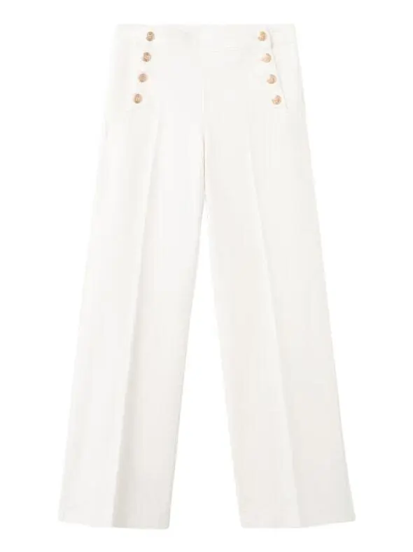 Mango Sailor Wide Leg Jeans - White