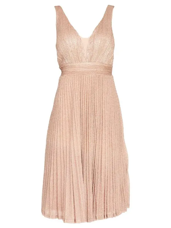 SOHUMAN Alishe Pleated V-neck Mini Dress - Pink
