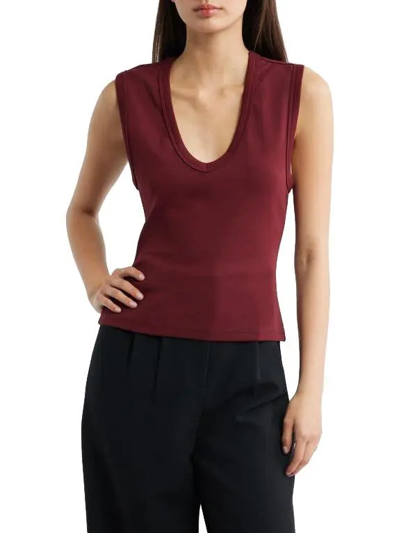 ARTLESS FOREVER Cameron V-neck Tank - Merlot