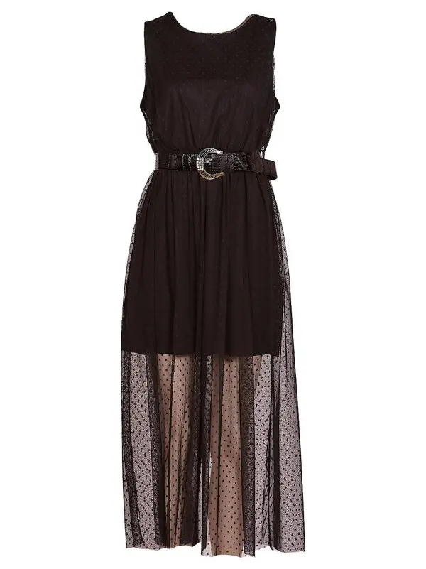 SOHUMAN Sculptural Mini Dress With Belt - Black