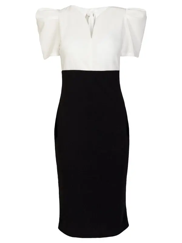 SOHUMAN Sinat Midi Dress With Puff Sleeves - Black