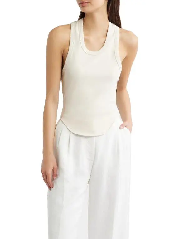 ARTLESS FOREVER Elin Stretch Cotton Jersey Tank - Cream