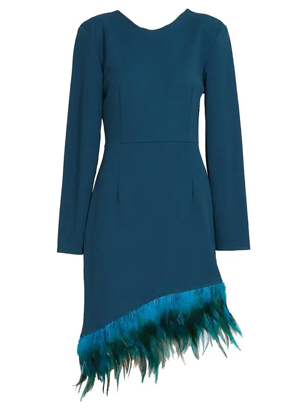 slim fit dress slacks The Westwood Emerald Green Beaded Feather Dress main image 0