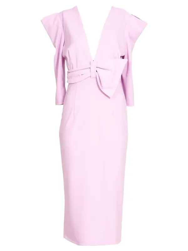 SOHUMAN Demmi Midi Dress With Bow Detail - Blue