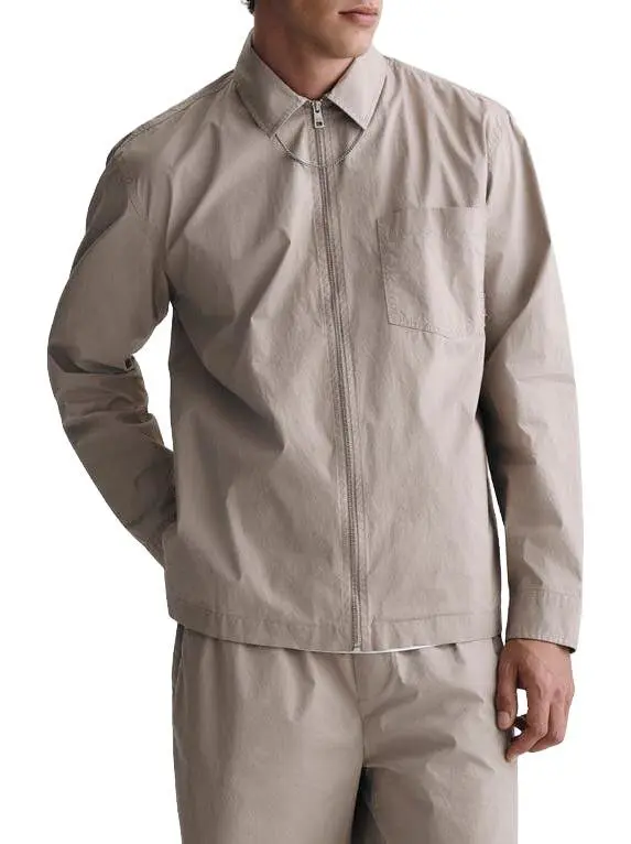 Brooklyn Industries Zip Front Cotton Overshirt - Shitake