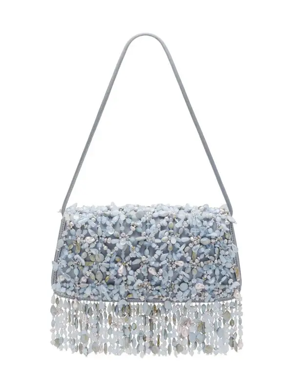 Cult Gaia Idalia Embellished Satin Shoulder Bag - Coastal