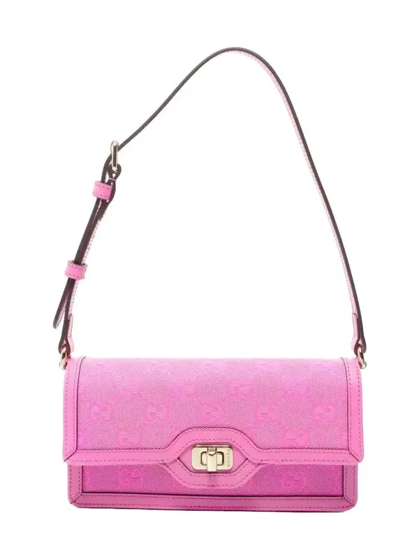 Gucci Monogram Canvas Shoulder Bag - Pink
