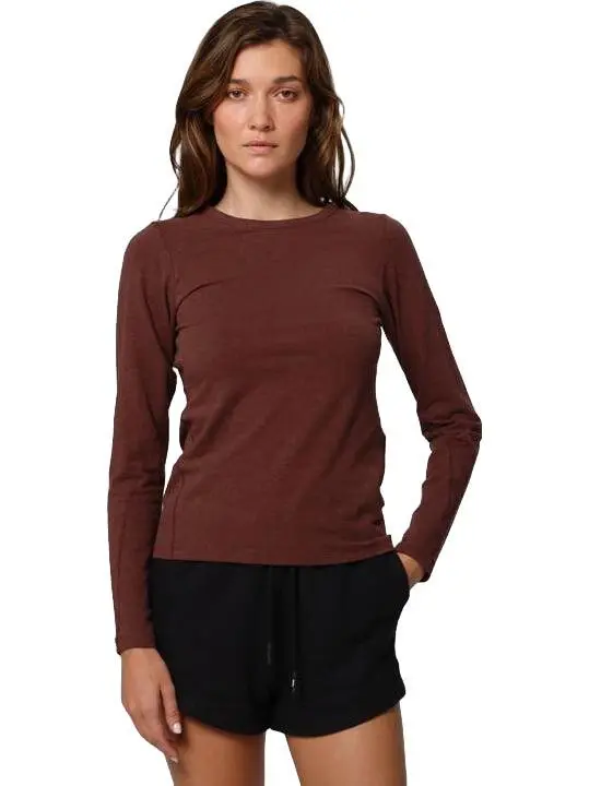 JUANA Hemp & Organic Cotton Blend Long Sleeve Tee - Cocoa