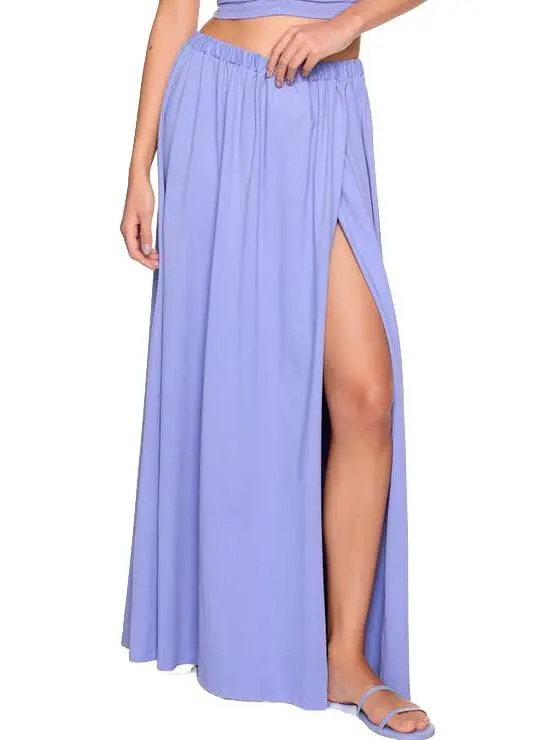 Susana Monaco Side Slit Maxi Skirt - Blue Velvet