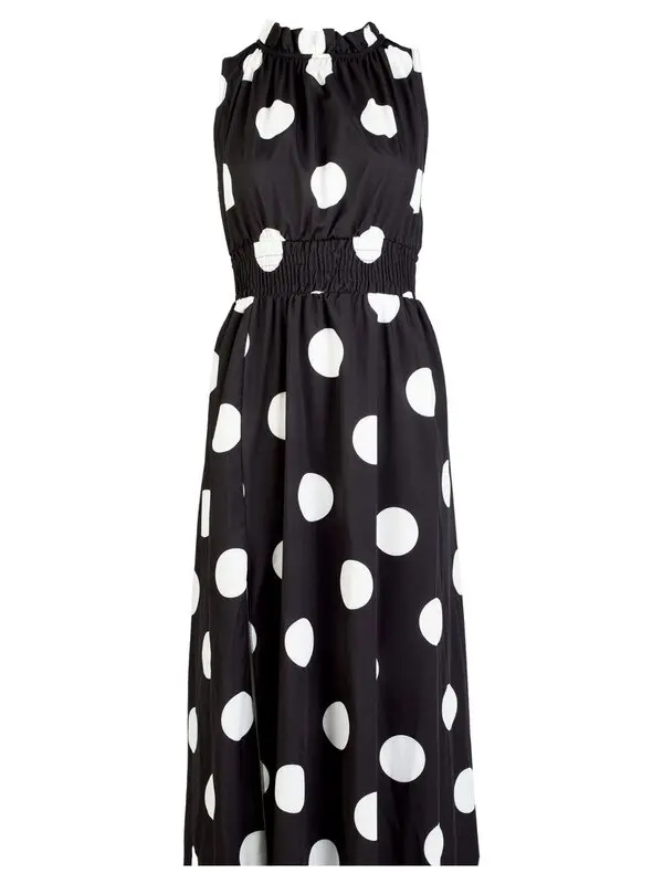 SOHUMAN Repush Maxi Dress Polka Dot Design - Black