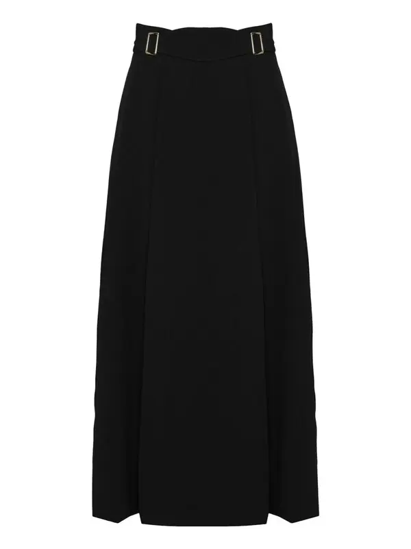 THE EXTREME COLLECTION Jet Petra Midi Skirt With Gold Buckle Detail - Black
