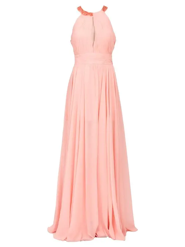 SOHUMAN Berge Halterneck Maxi Dress - Pink
