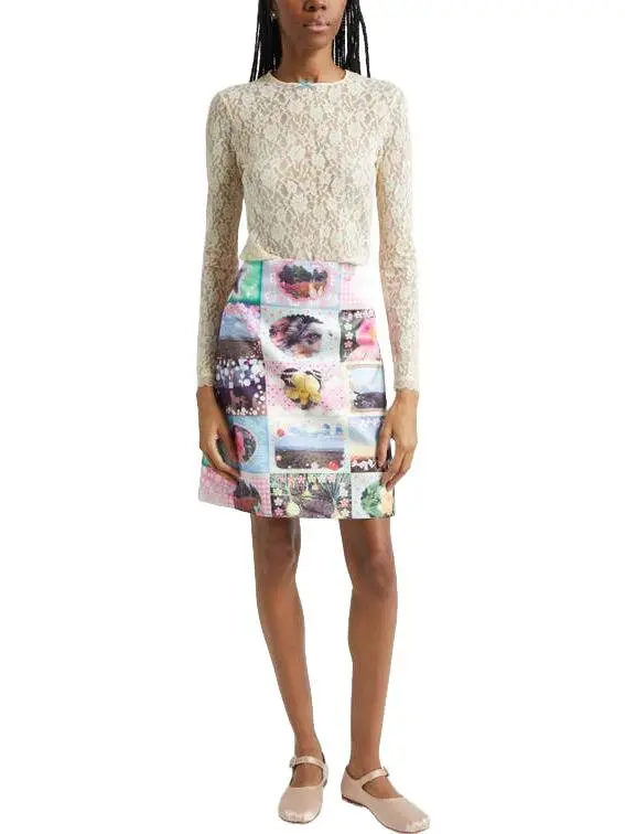 Sandy Liang Scoby Long Sleeve Lace Top - Ivory