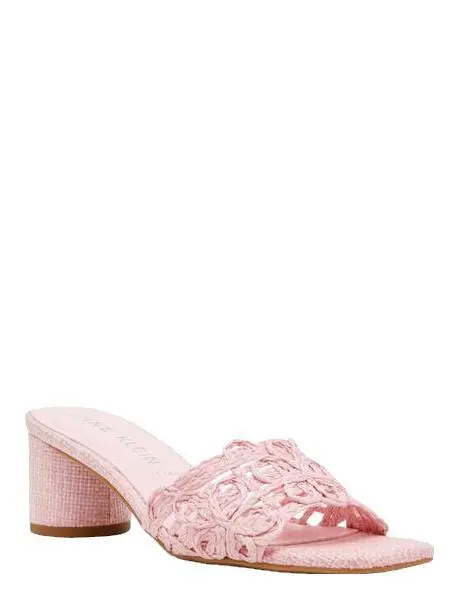 Anne Klein Woven Flores Slide Sandal - Pink Raffia
