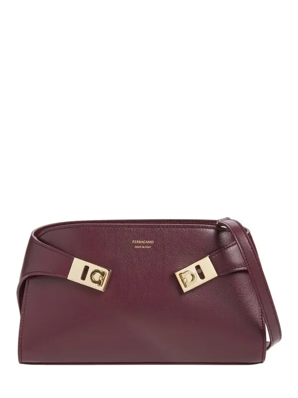 FERRAGAMO Gancio Flip-lock Crossbody Bag - Plum