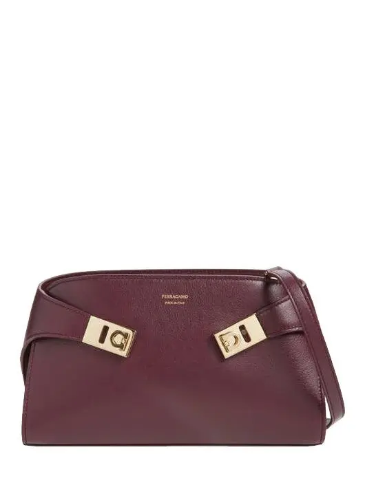 FERRAGAMO Gancio Flip-lock Crossbody Bag - Plum