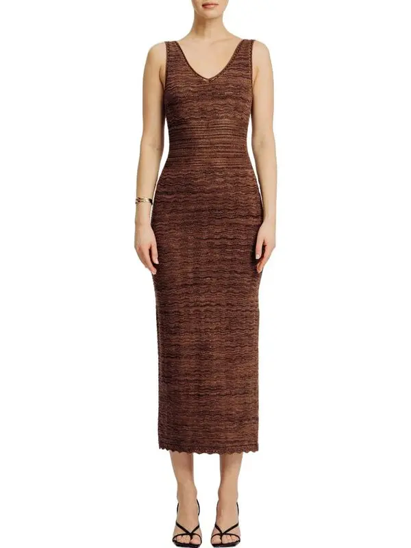 Torn By Ronny Kobo Mindy Sleeveless Knit Midi Dress - Coco Marl