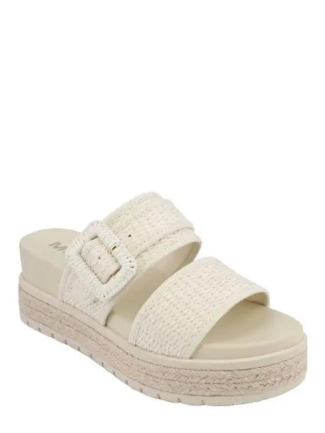 Mia Kylian Espadrille Platform Wedge Slide Sandal - Bone