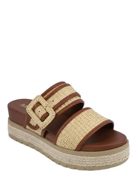 Mia Kylian Espadrille Platform Wedge Slide Sandal - Natural