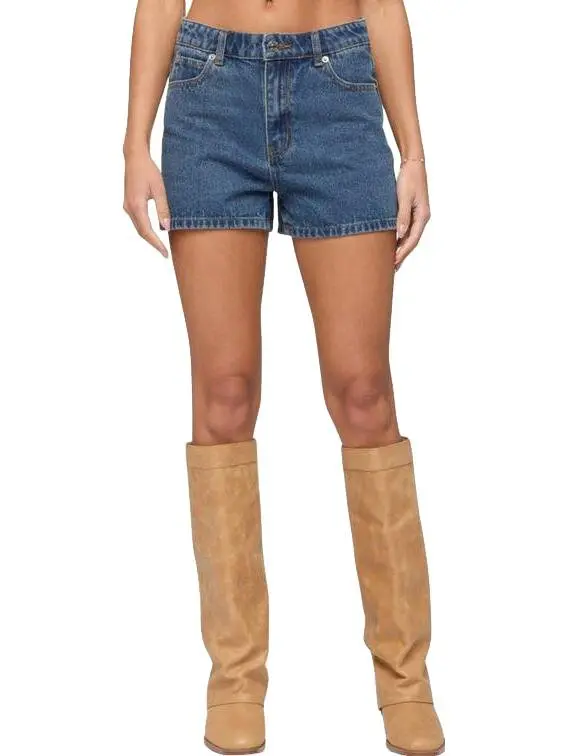 EDIKTED Milena Denim Shorts - Blue-washed