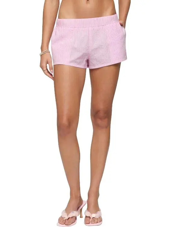 EDIKTED Amaliah Striped Cotton Blend Shorts - Pink
