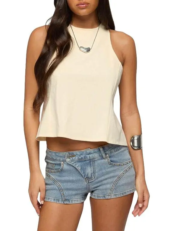 EDIKTED Nerida Crisscross Backless Top - Cream