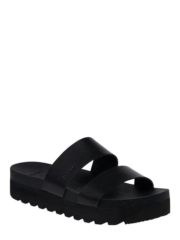 Sanuk Platform Two-strap Sandals - Full Black