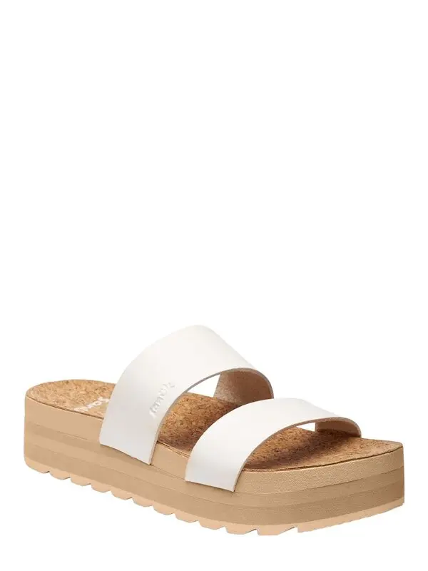 Sanuk Platform Two-strap Sandals - White