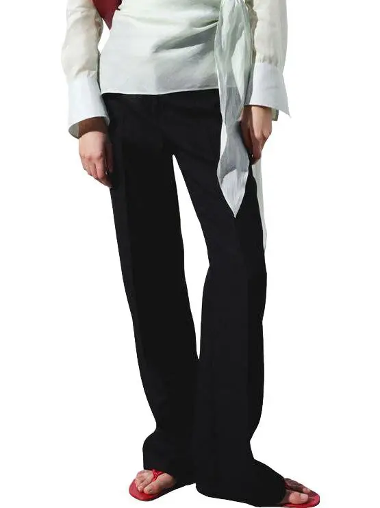 Mango Straight Leg Suit Pants - Black