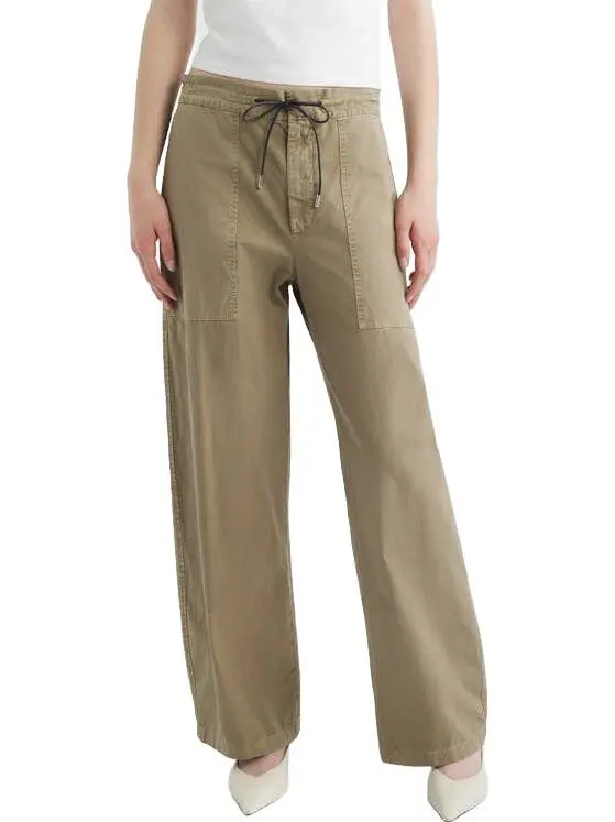 FRAME Cotton Utility Drawstring Pants - Army