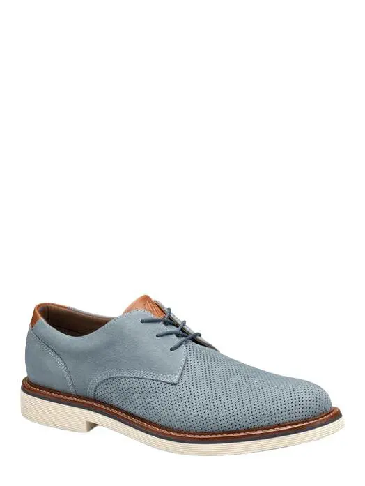 Johnston & Murphy Tyson Perforated Plain Toe Derby - Denim Nubuck