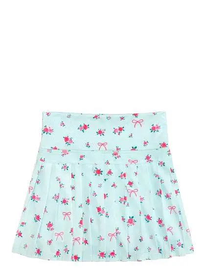 SWEET WINK Floral Pleated Skort - Sky Blue
